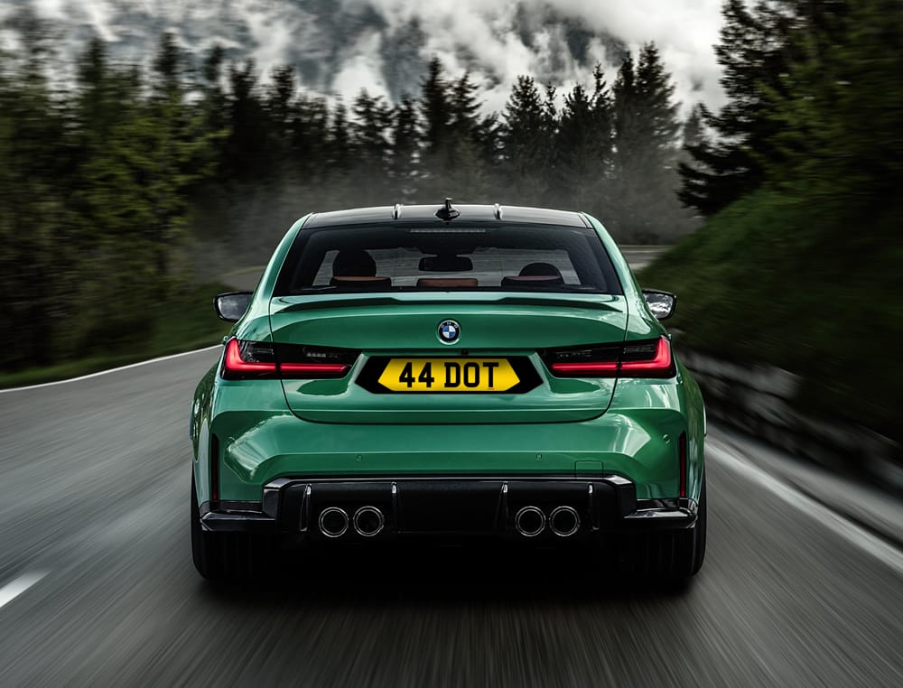 Shaped Number Plates for BMW M3 and M4 | Fourdot Designer Plates